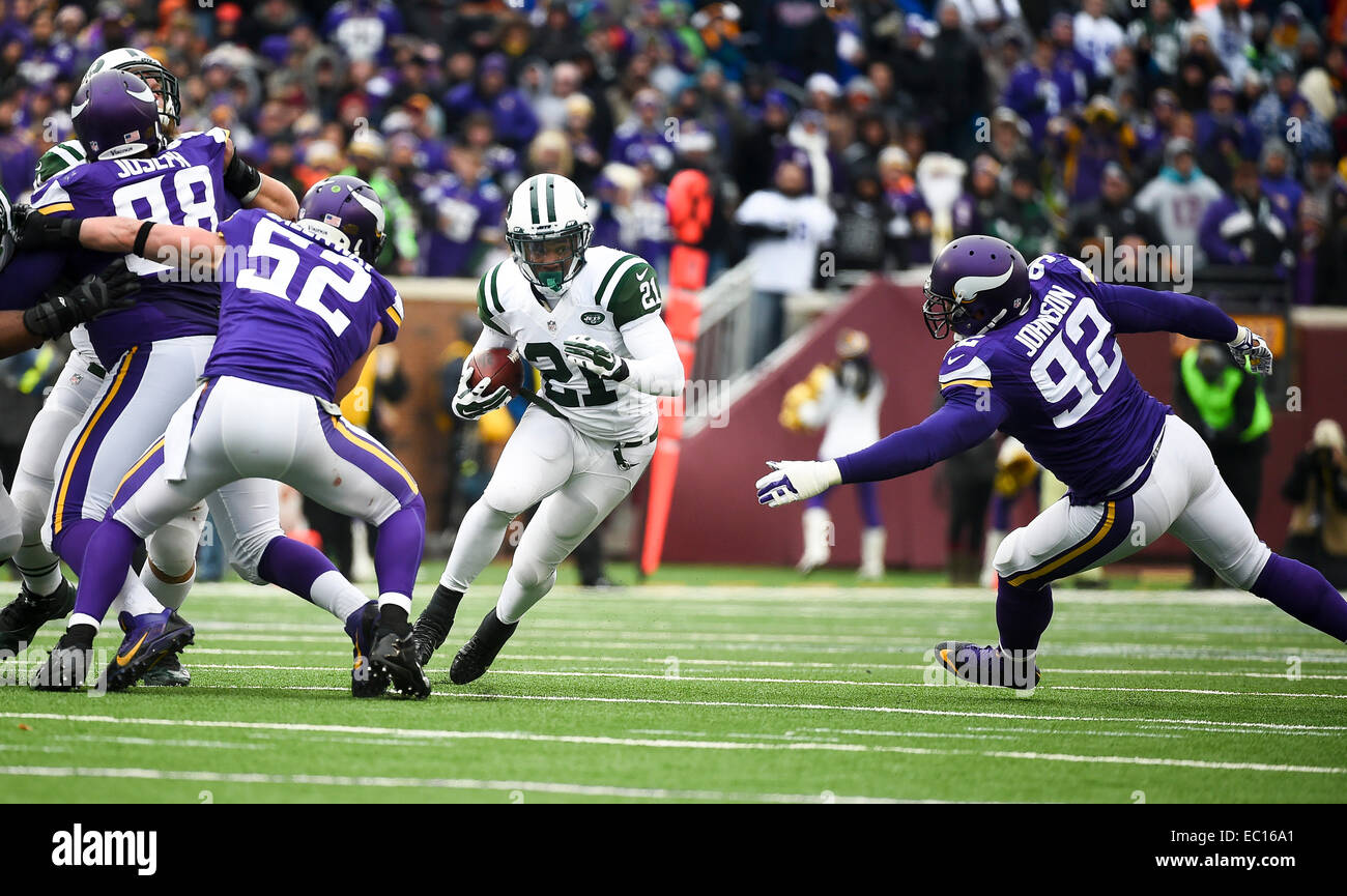 Minneapolis, MN, USA. 7th Dec, 2014. New York Jets running back Chris ...
