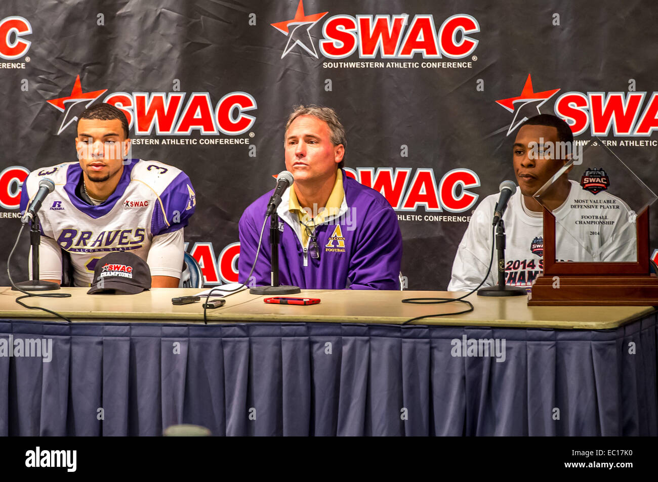 Houston, TX, USA. 6th Dec, 2014. Alcorn head coach Jay Hopson, Alcorn ...