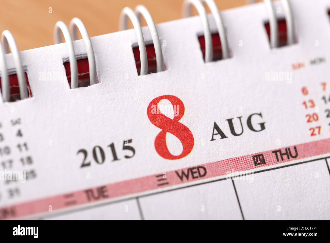 Macro Chinese Calendar 2015 - August with Chinese number word Stock ...