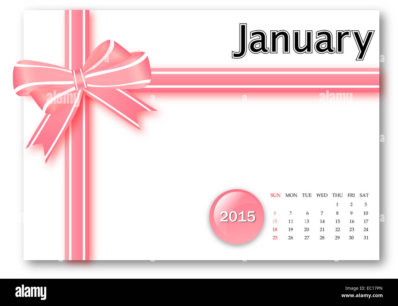 January 2015 calendar hi-res stock photography and images - Alamy