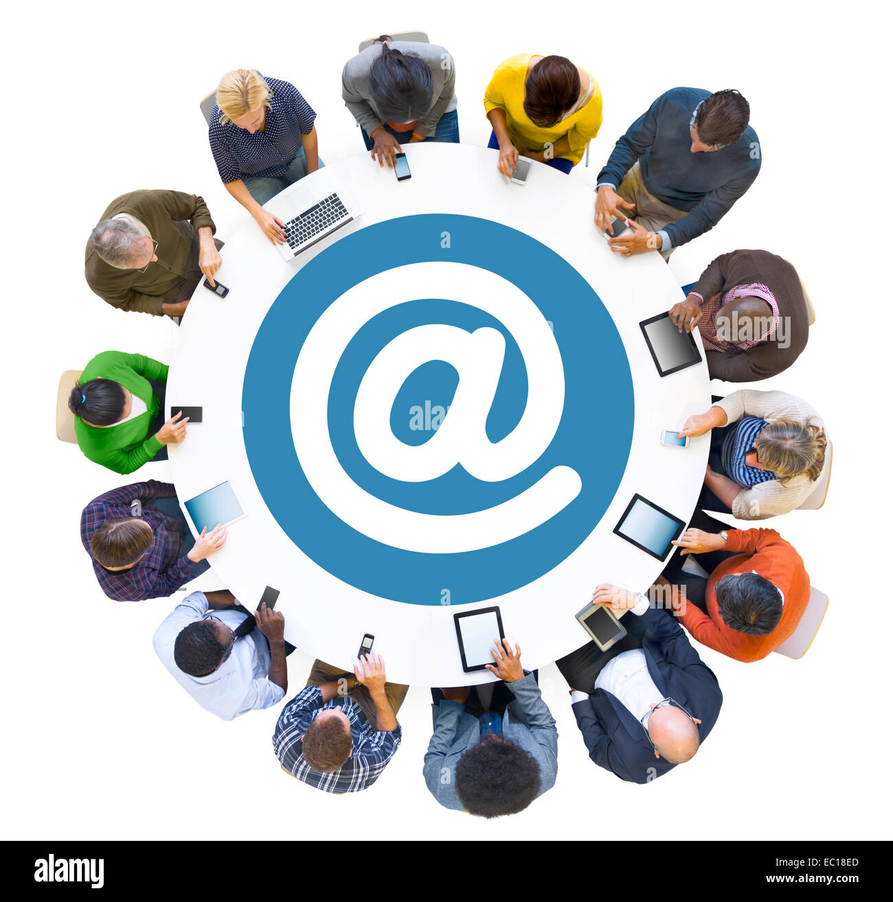 Hipster using tablet Cut Out Stock Images & Pictures - Alamy