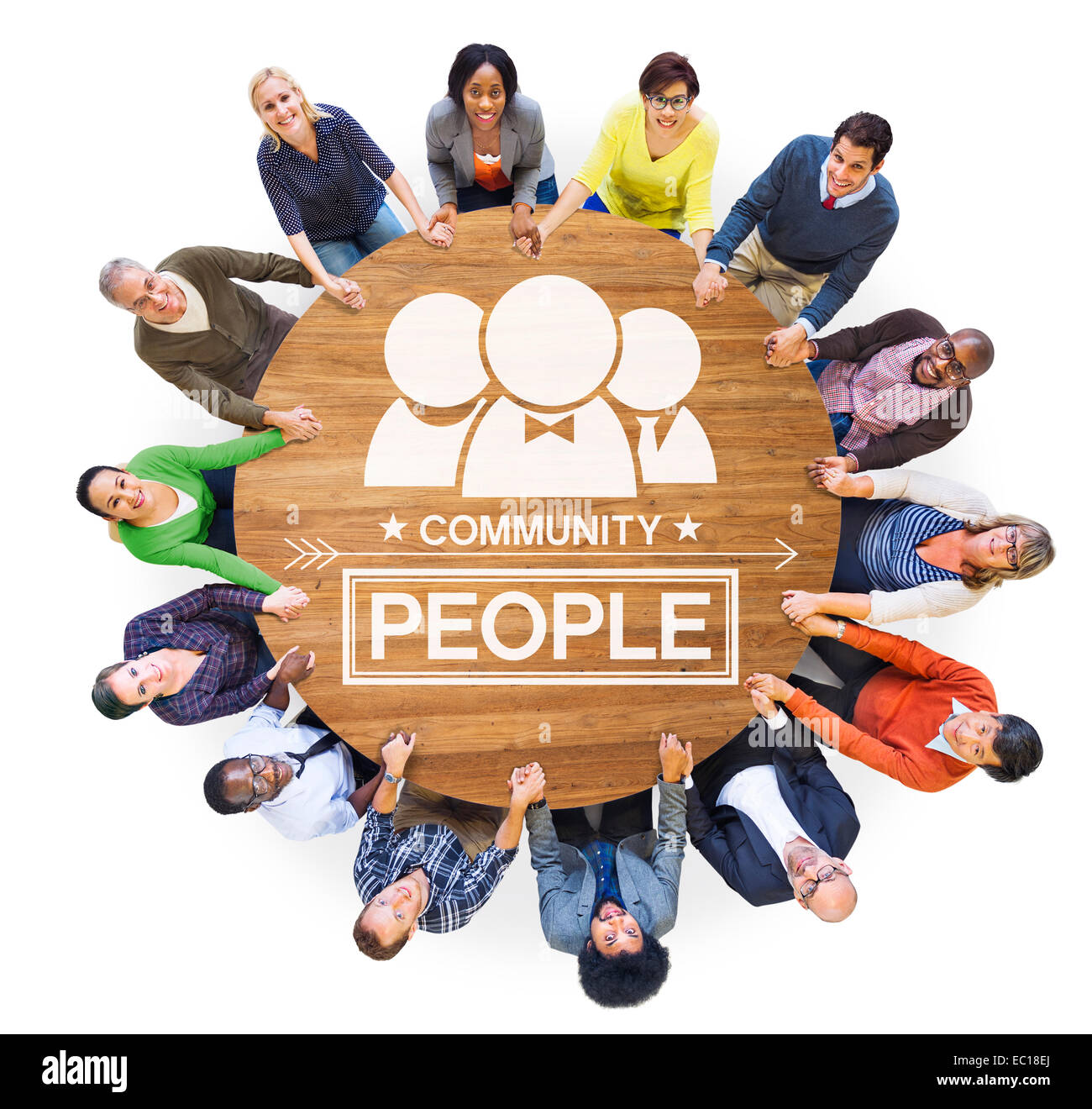 Group of People Forming a Circle Holding Hands Stock Photo - Alamy