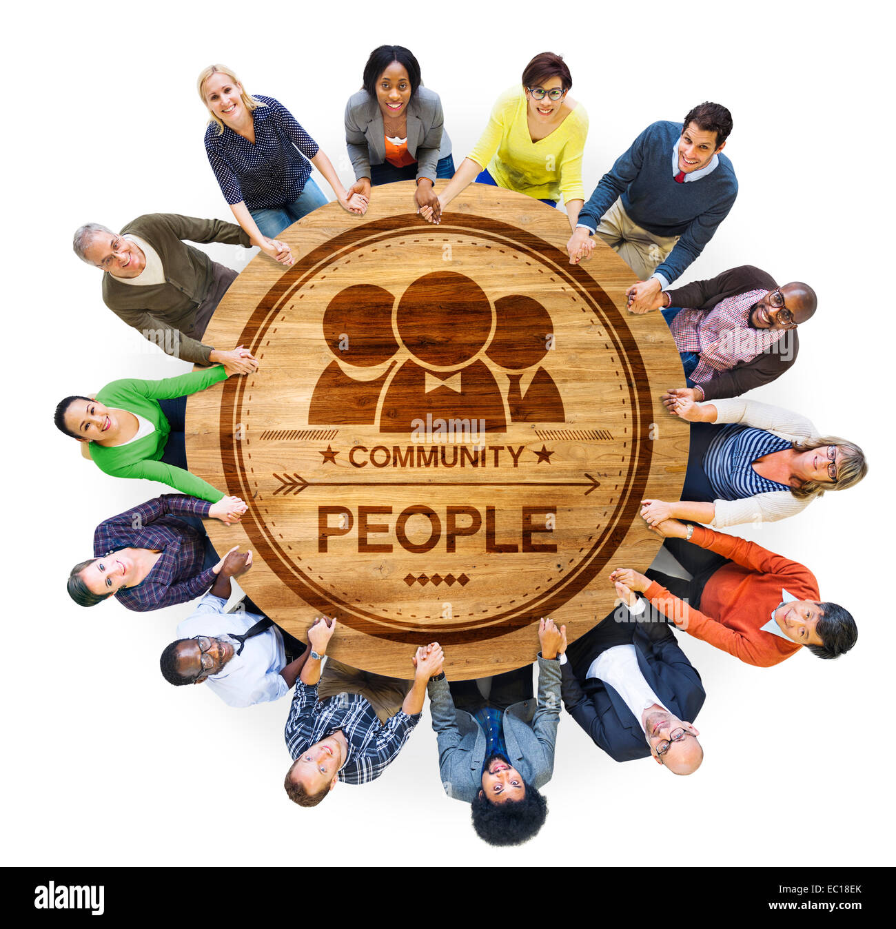 Multiracial hands in a circle hi-res stock photography and images - Alamy