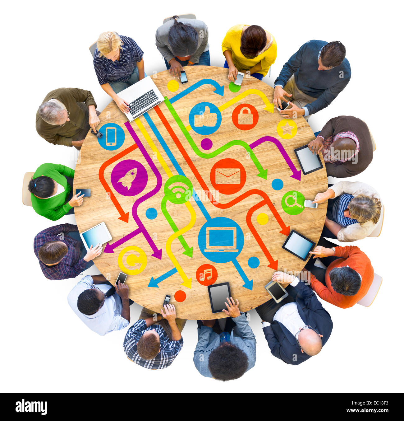 Group of Multiethnic People Using Digital Devices Stock Photo - Alamy Group of Multiethnic People Using Digital Devices Stock Photo - Alamy