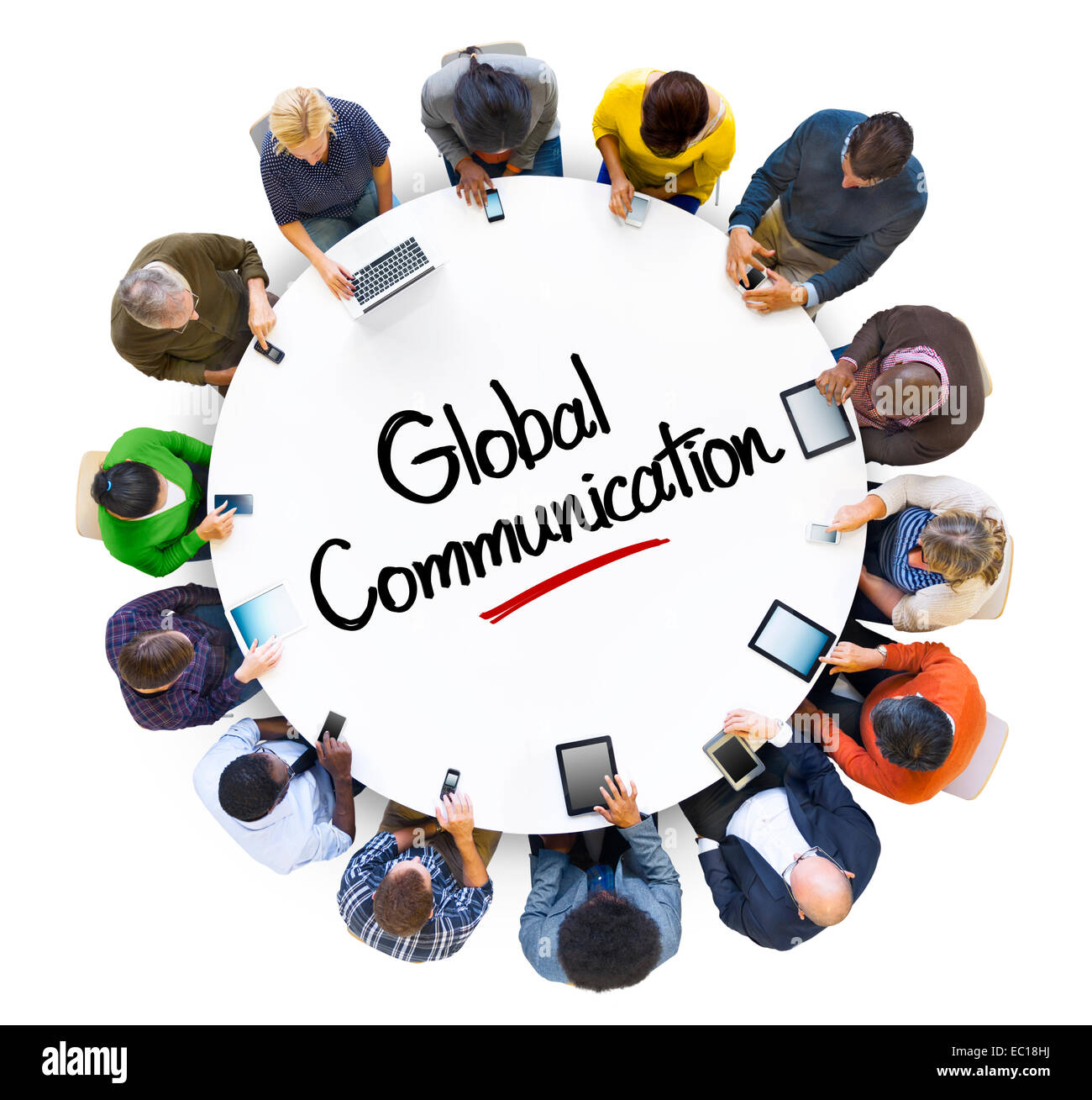 Multi-Ethnic Group of People and Global Communications Concept Stock ...