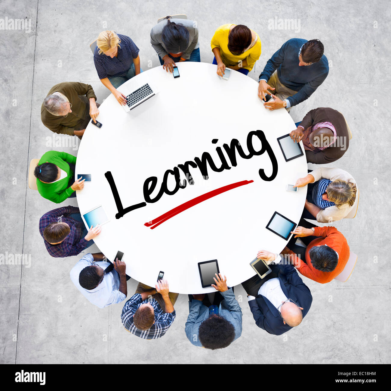 People and Learning Concept with Textured Effect Stock Photo - Alamy