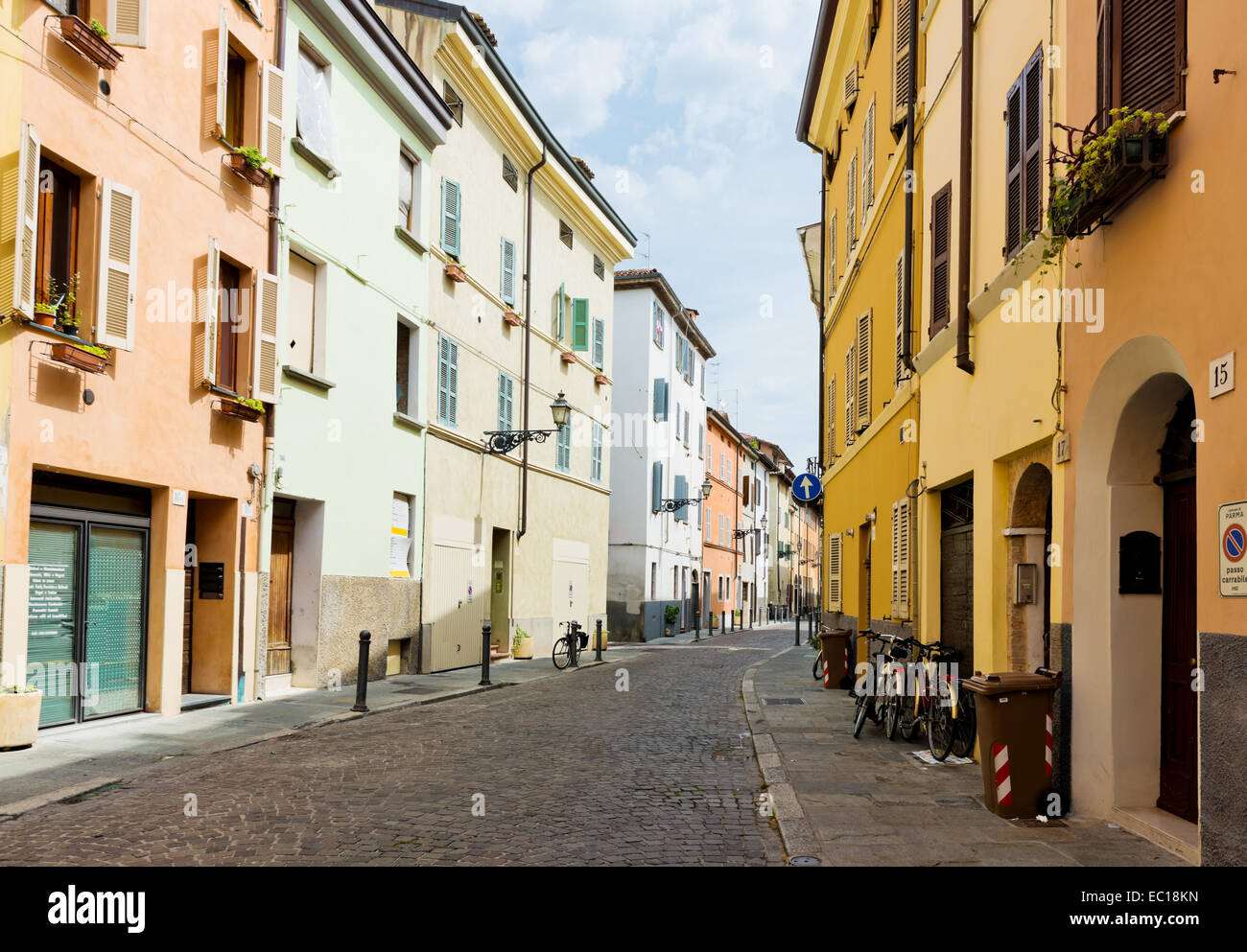 Beautiful street view in Parma. Italy Stock Photo - Alamy