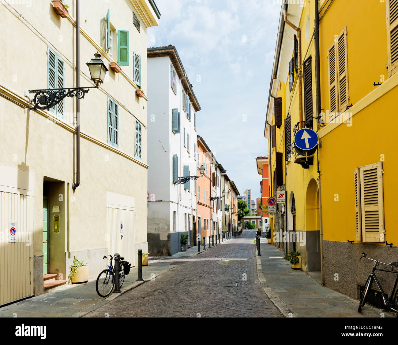 Beautiful street view in Parma. Italy Stock Photo - Alamy
