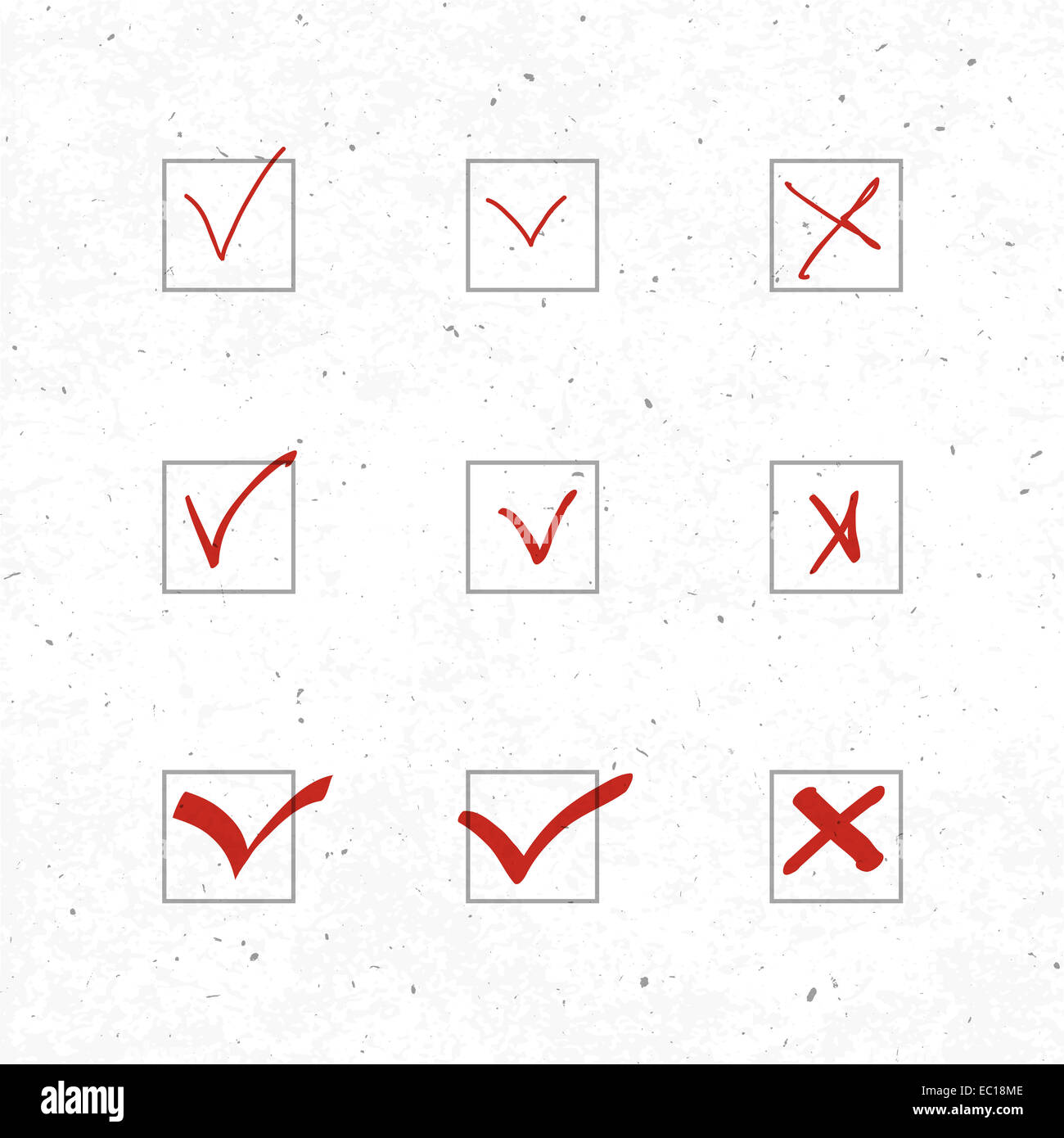 Check marks collection with paper texture Stock Photo - Alamy