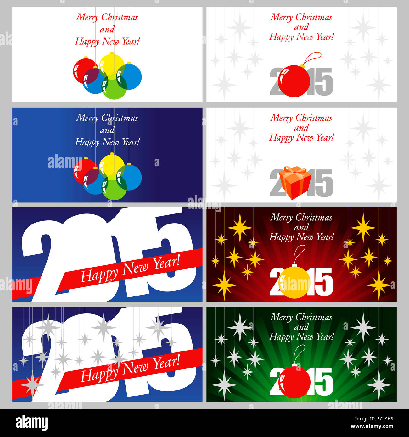 Set of 8 Christmas postcards Stock Photo - Alamy