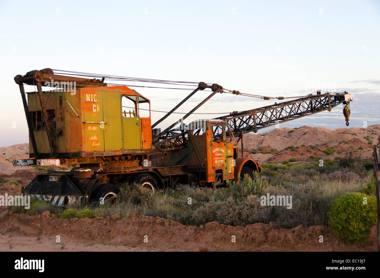 Abandoned crane, Opal Mines, Coober Pedy, South Australia Stock Photo - Alamy