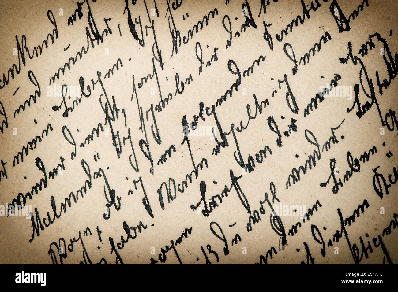 antique handwriting with a text in undefined language. manuscript ...