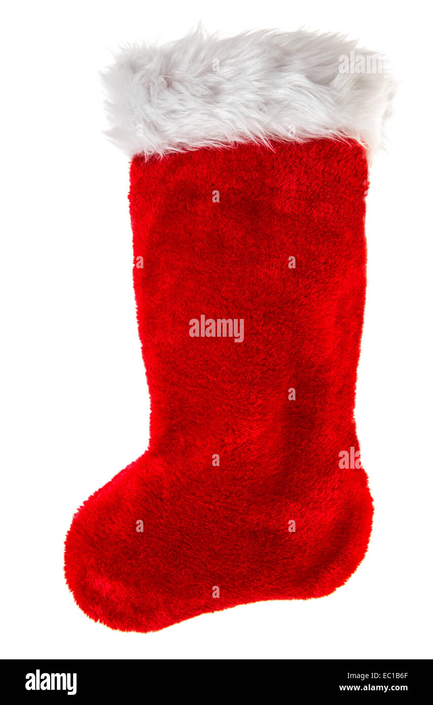 christmas stocking. red sock for Santa's gifts isolated on white ...
