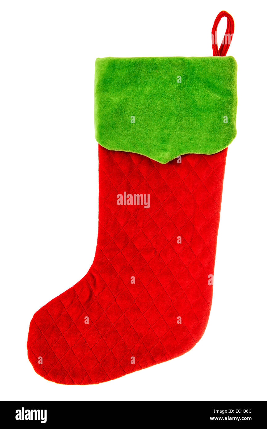 christmas stocking. red sock for Santa's gifts isolated on white ...
