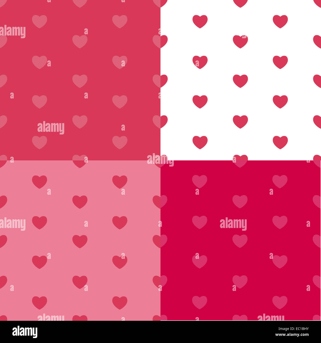 Happy Valentines Day Seamless Pattern Background with Heart. Vector ...