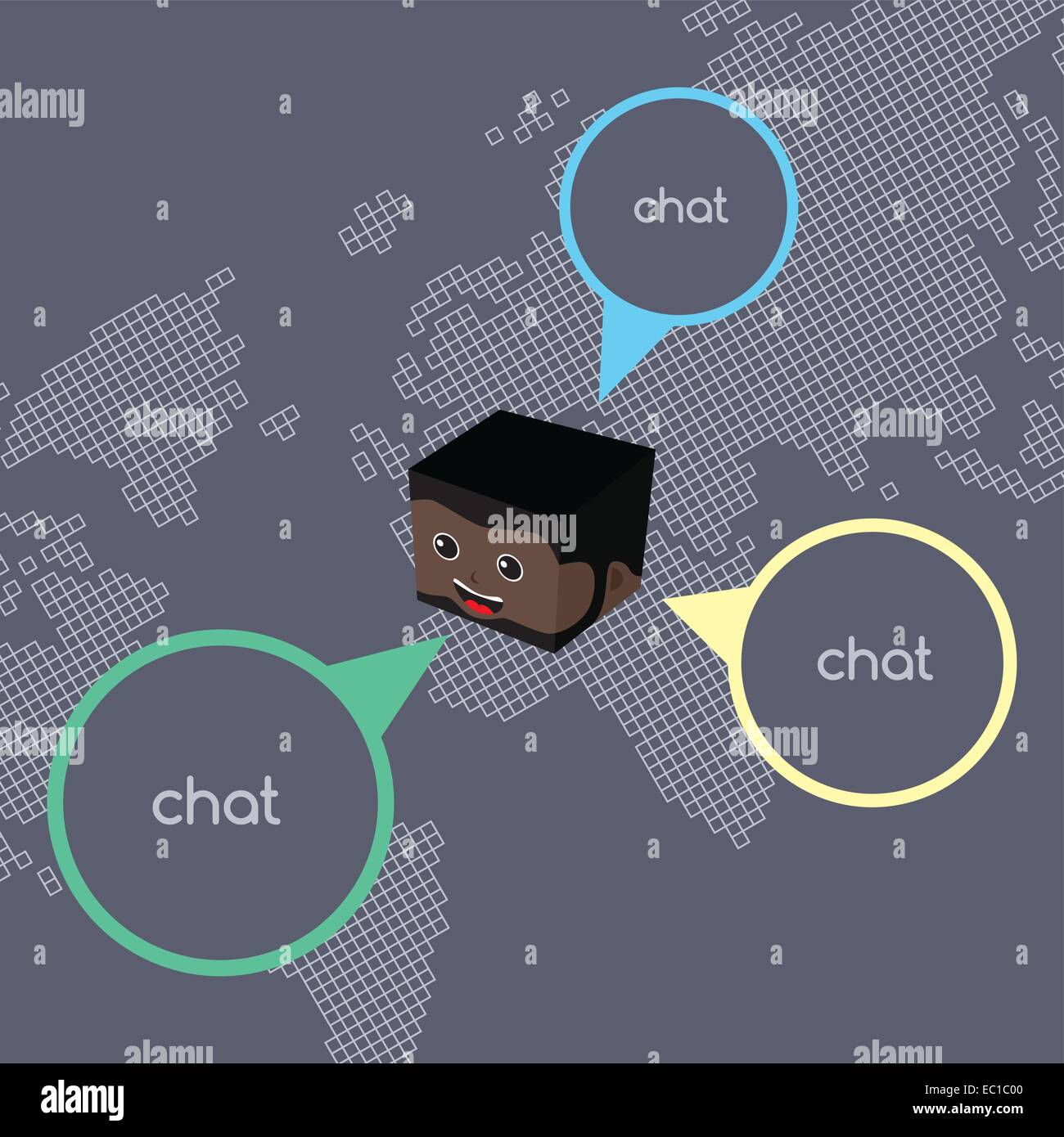 block isometric cartoon character vector illustration Stock Vector ...