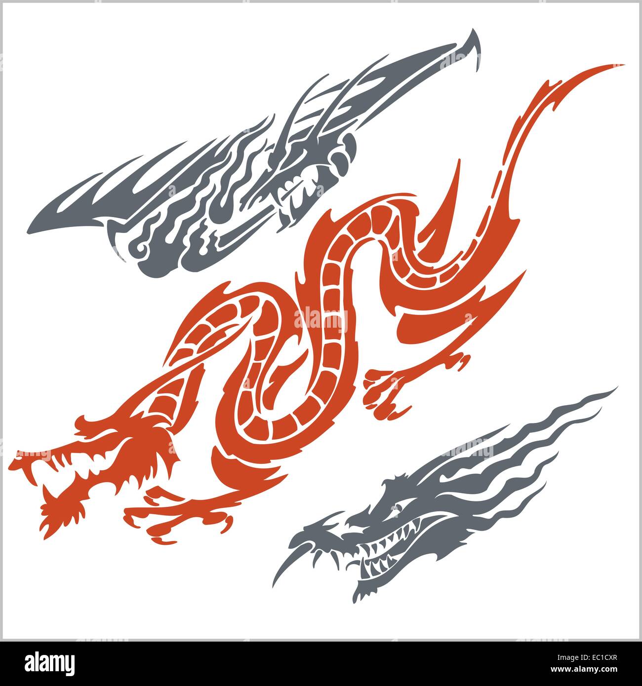 Dragon vector collection hi-res stock photography and images - Alamy
