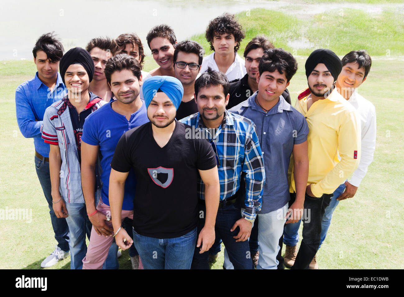 indian boys group crowds park Stock Photo - Alamy
