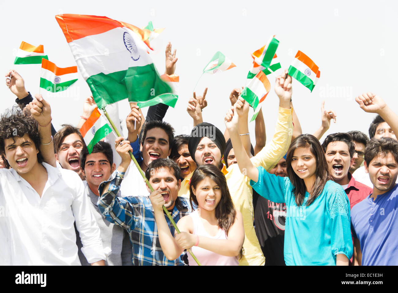 indian friends group Crowds Rally Stock Photo - Alamy