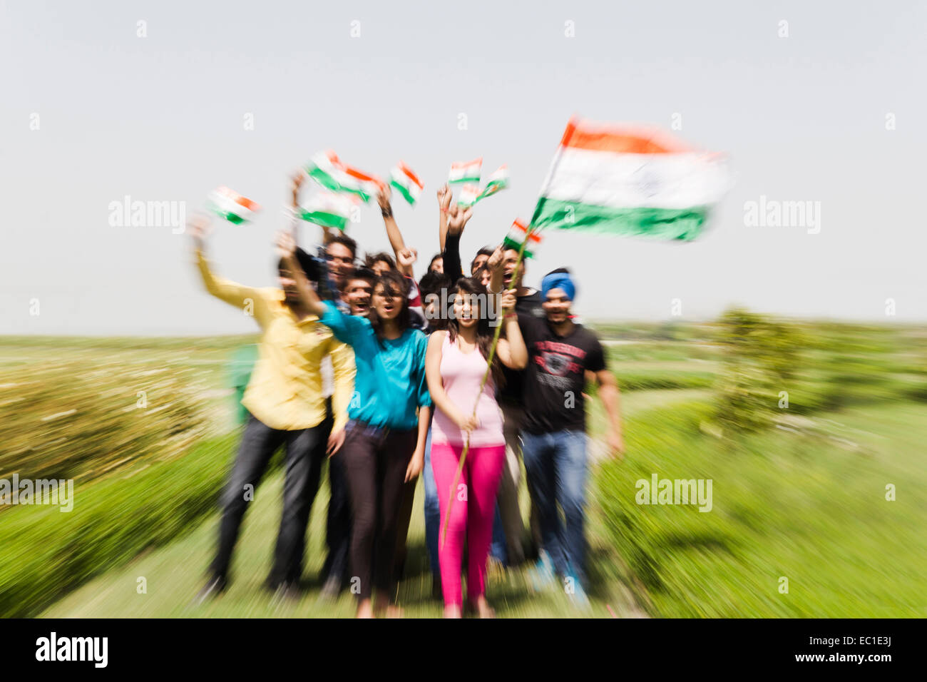 indian friends group Crowds Rally Stock Photo - Alamy