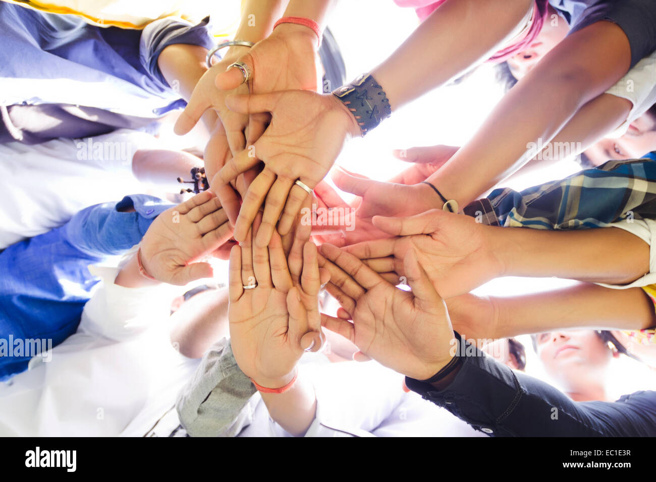 indian friends group Pledge Stock Photo - Alamy