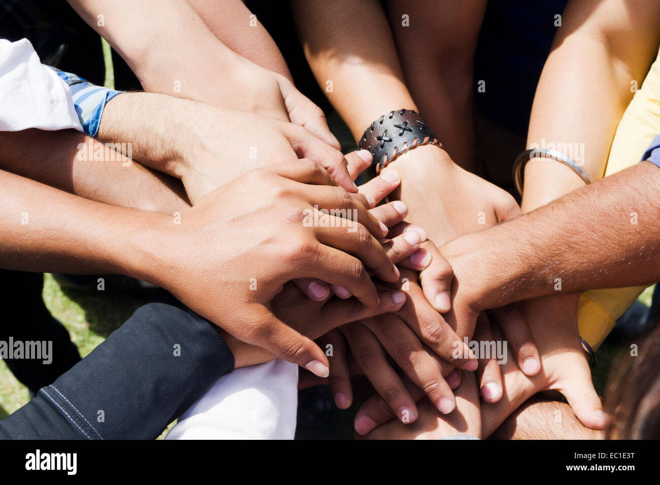 indian friends group Pledge Stock Photo - Alamy