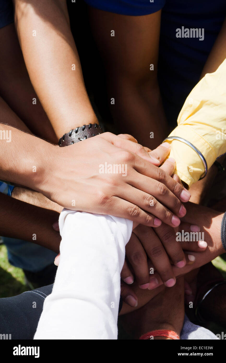 indian friends group Pledge Stock Photo - Alamy