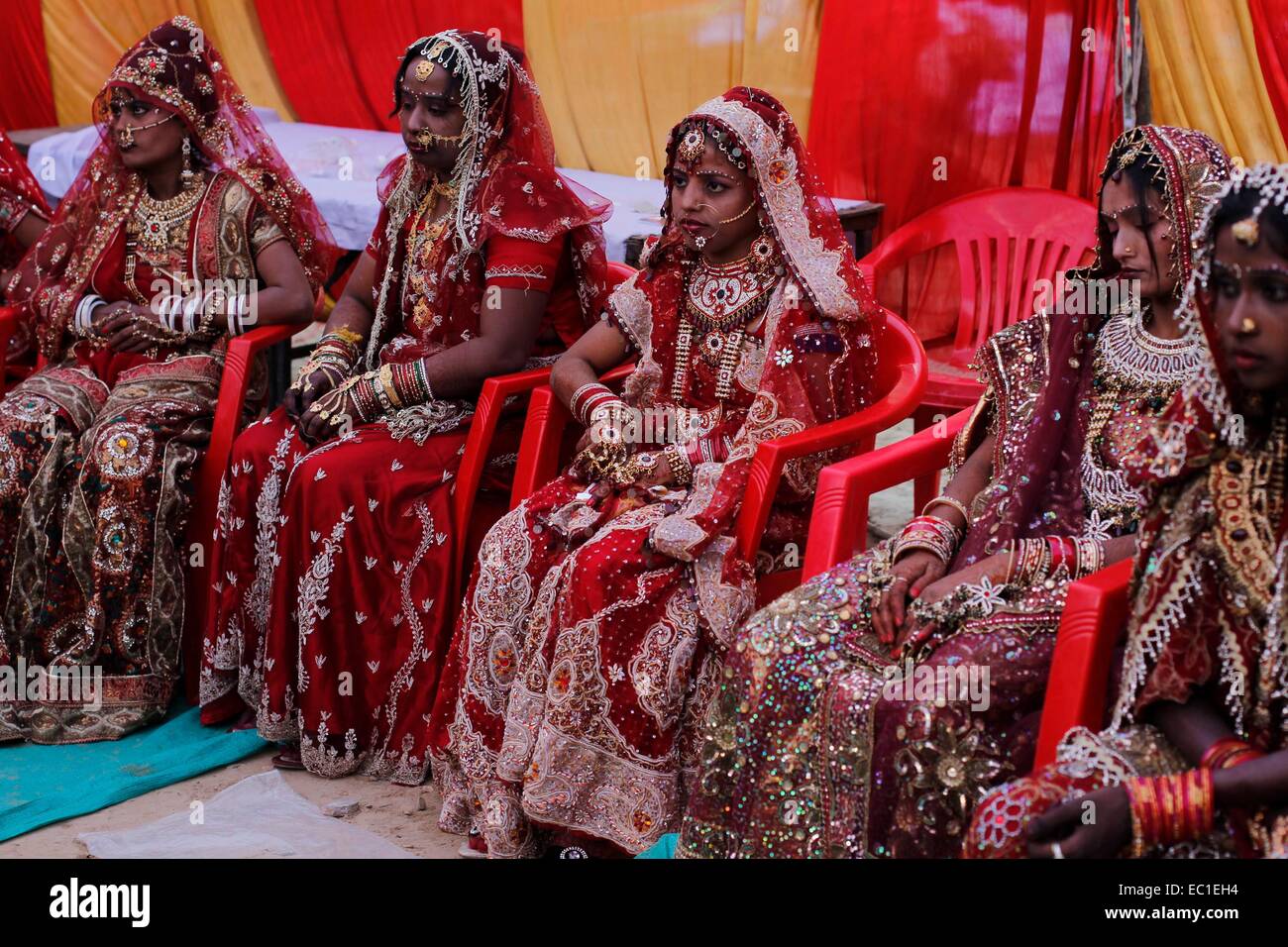 Allahabad, India. 7th Dec, 2014. The brides waiting for the mass ...