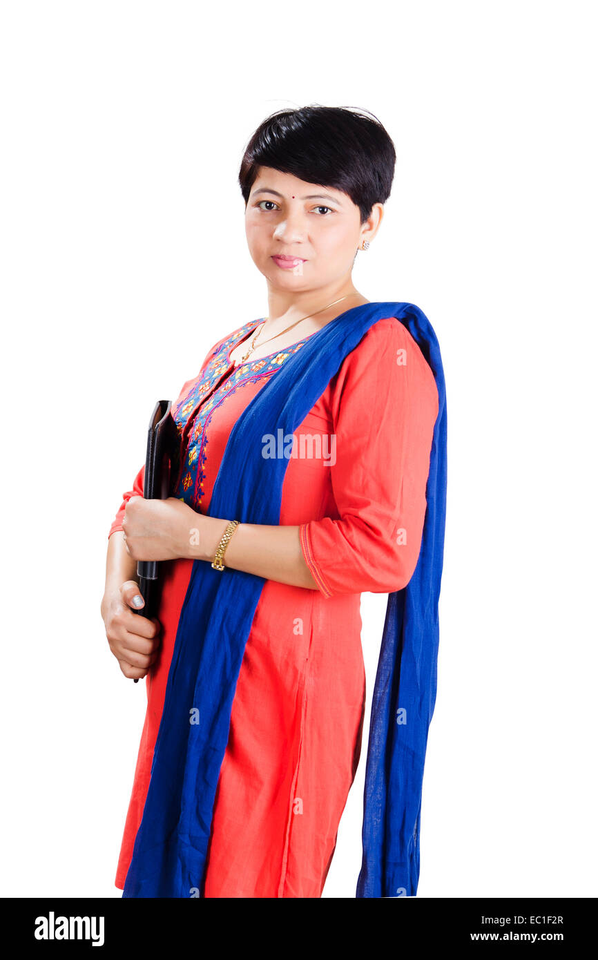 1 indian Employee lady standing pose Stock Photo - Alamy