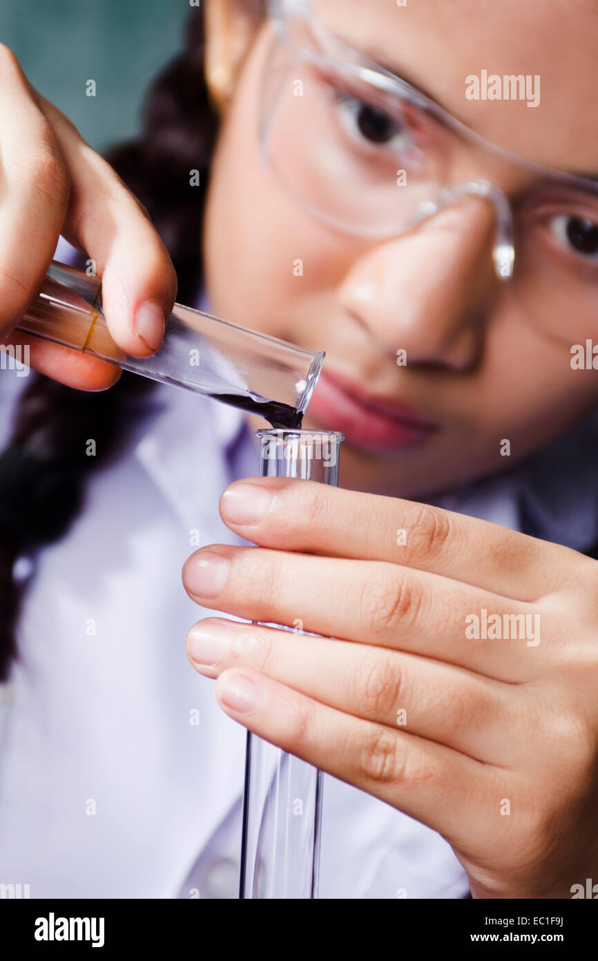 1 indian School girl Student Lab Research Stock Photo - Alamy