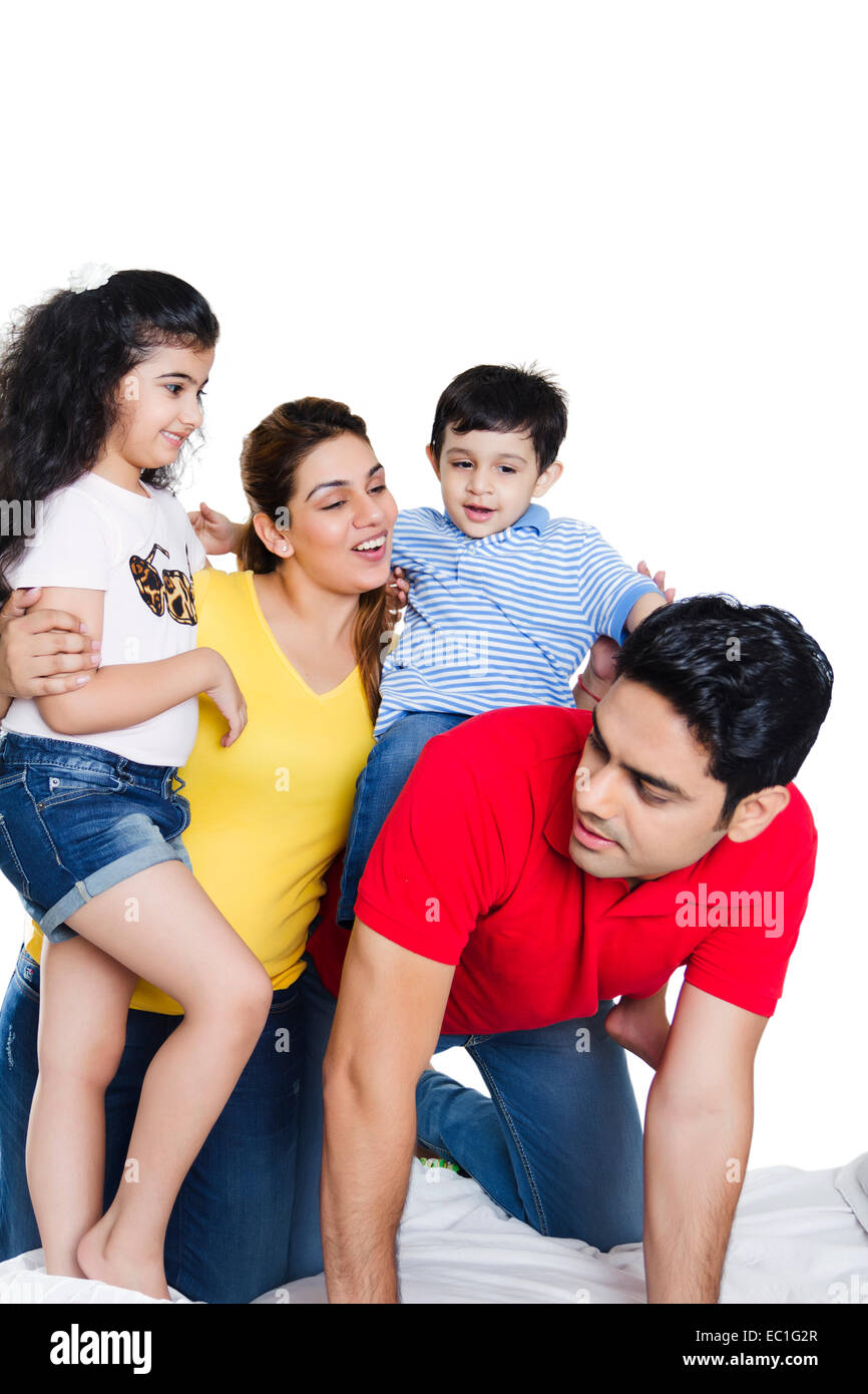 indian Parents with children fun Stock Photo - Alamy