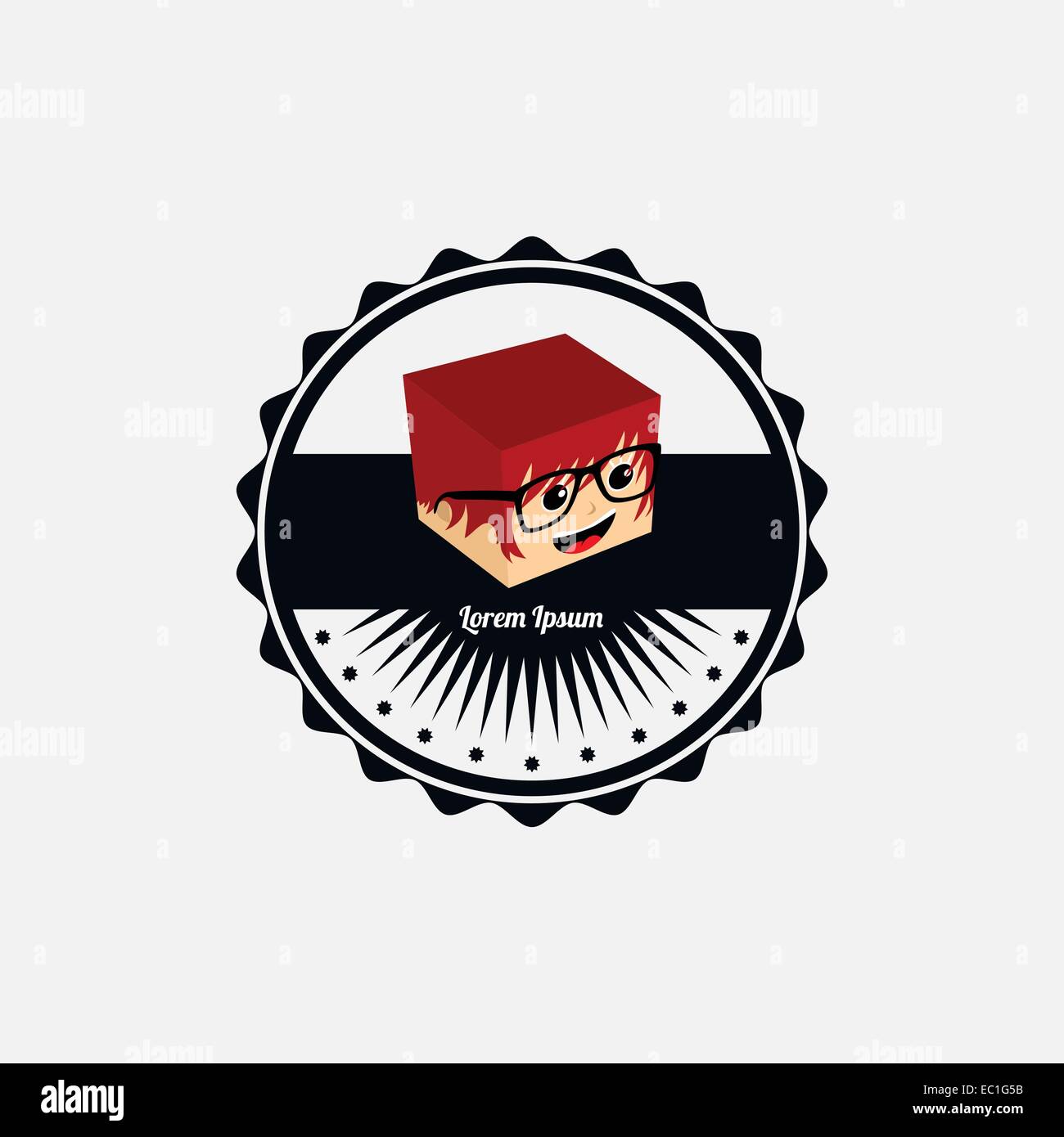 block isometric cartoon character vector illustration Stock Vector ...