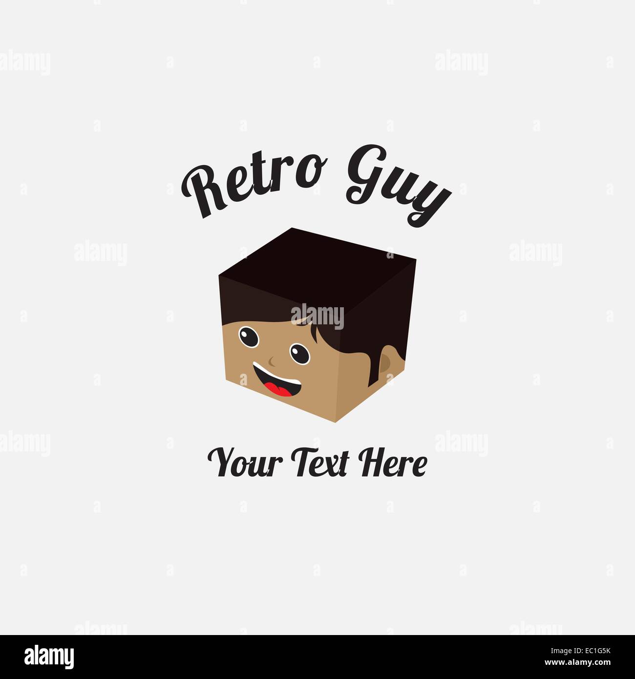 block isometric cartoon character vector illustration Stock Vector ...