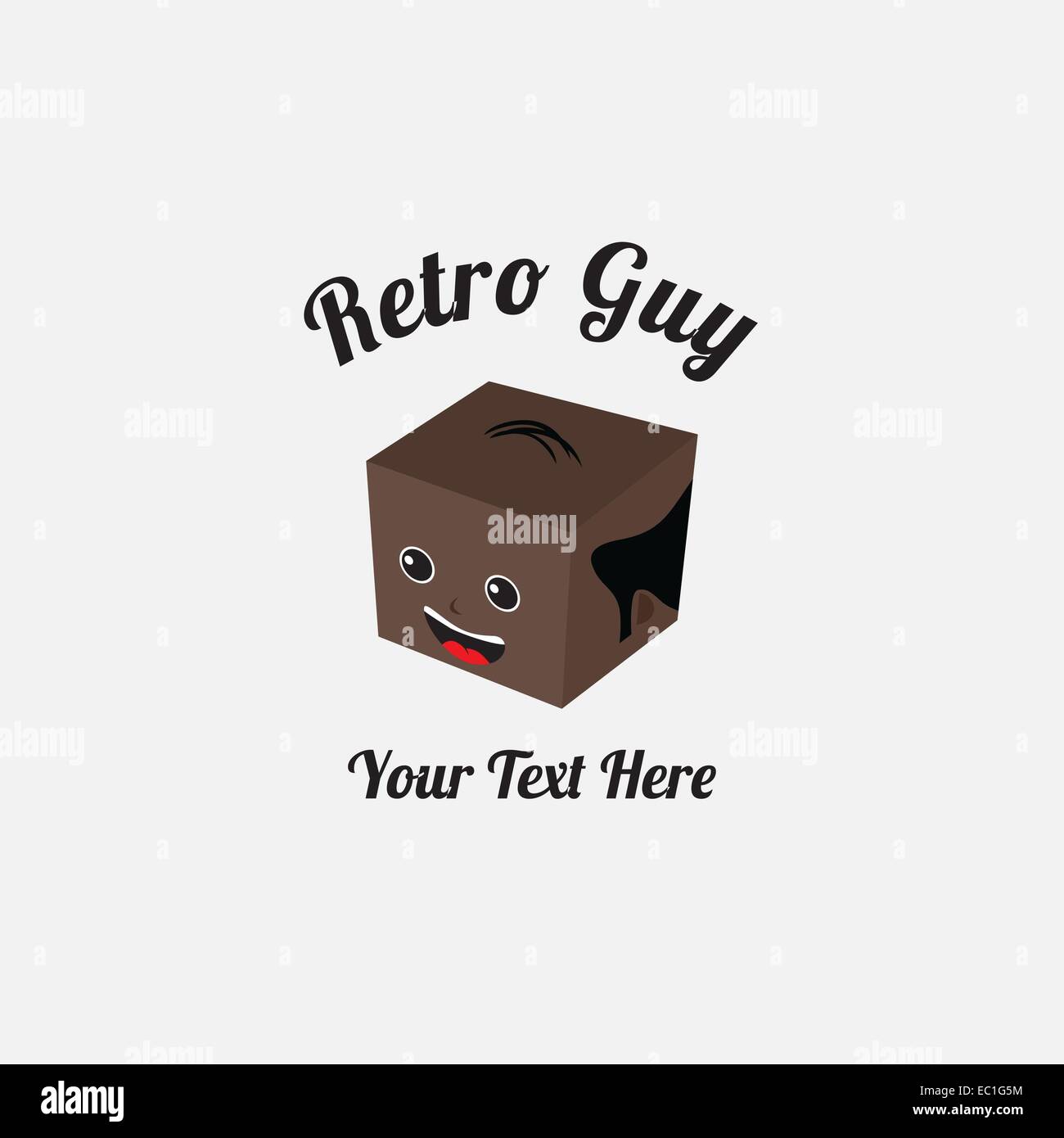 block isometric cartoon character vector illustration Stock Vector ...