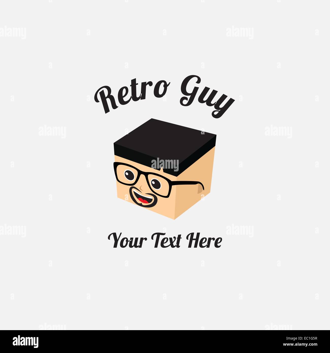 block isometric cartoon character vector illustration Stock Vector ...
