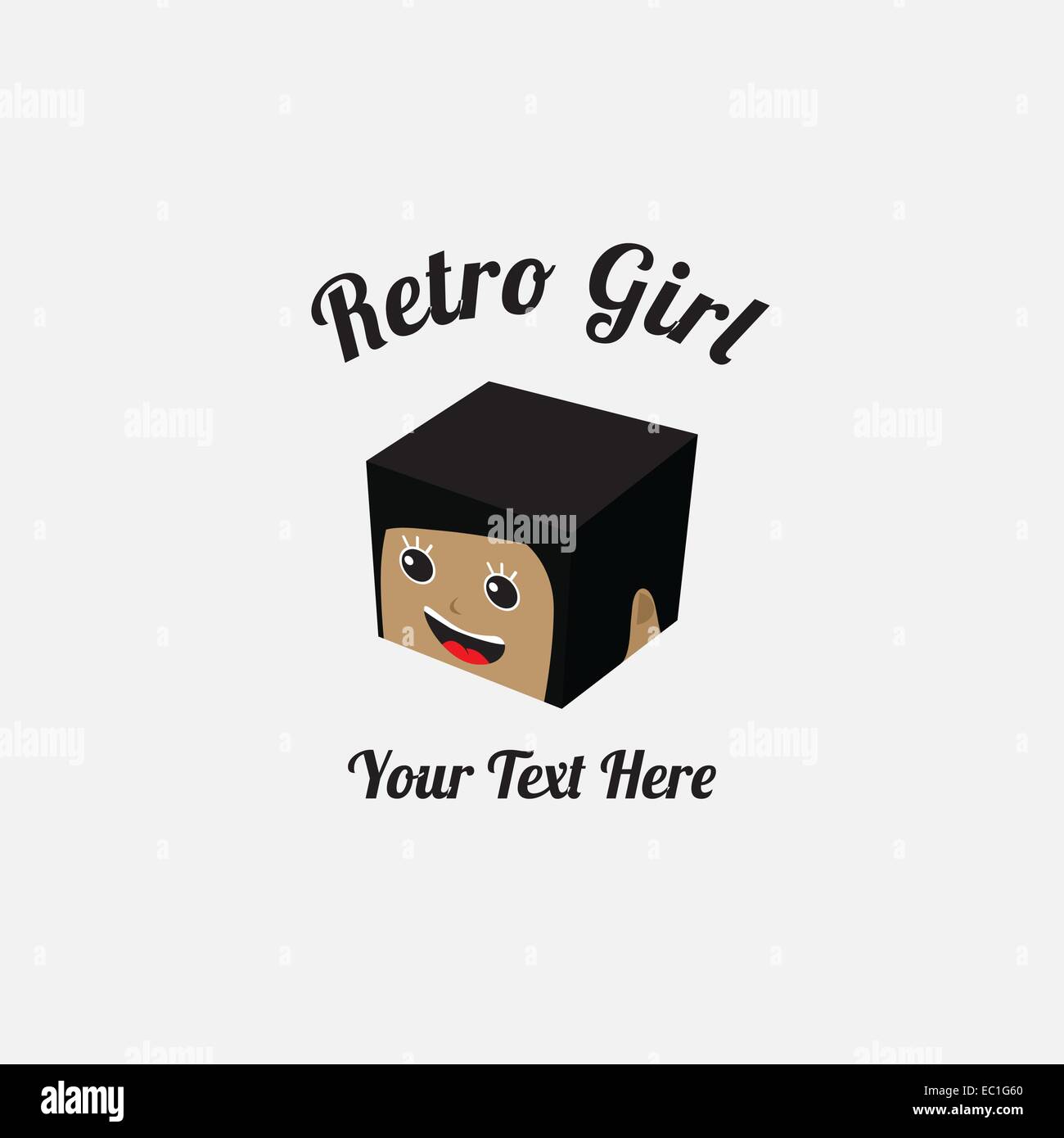 block isometric cartoon character vector illustration Stock Vector ...