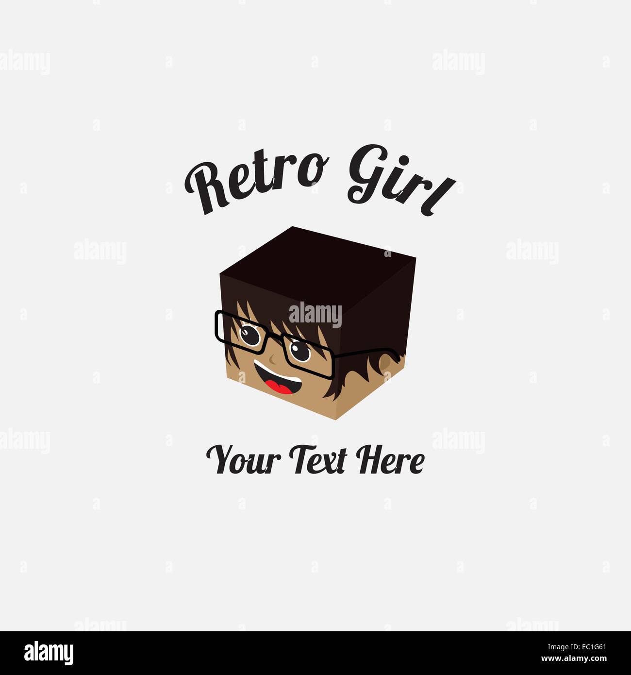 block isometric cartoon character vector illustration Stock Vector ...