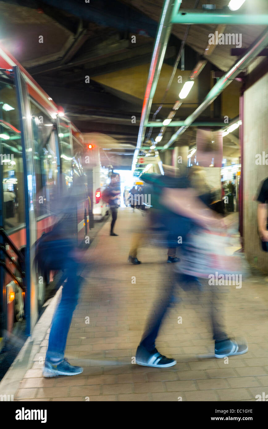 passengers exiting bus Stock Photo - Alamy
