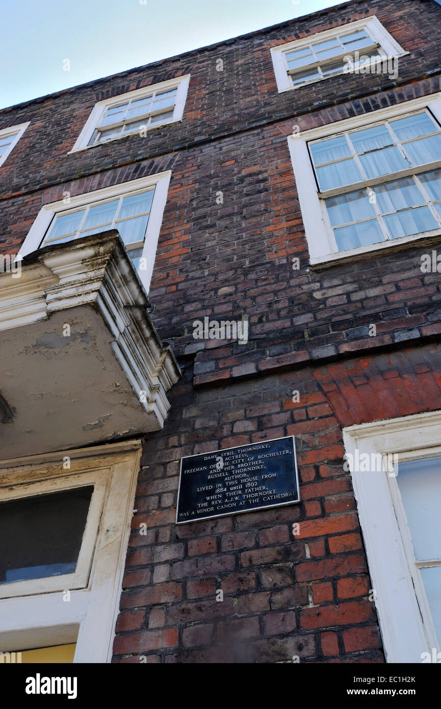 House of Dame Sybil Thorndike, actress; Minor Canon Row, Rochester. Her ...