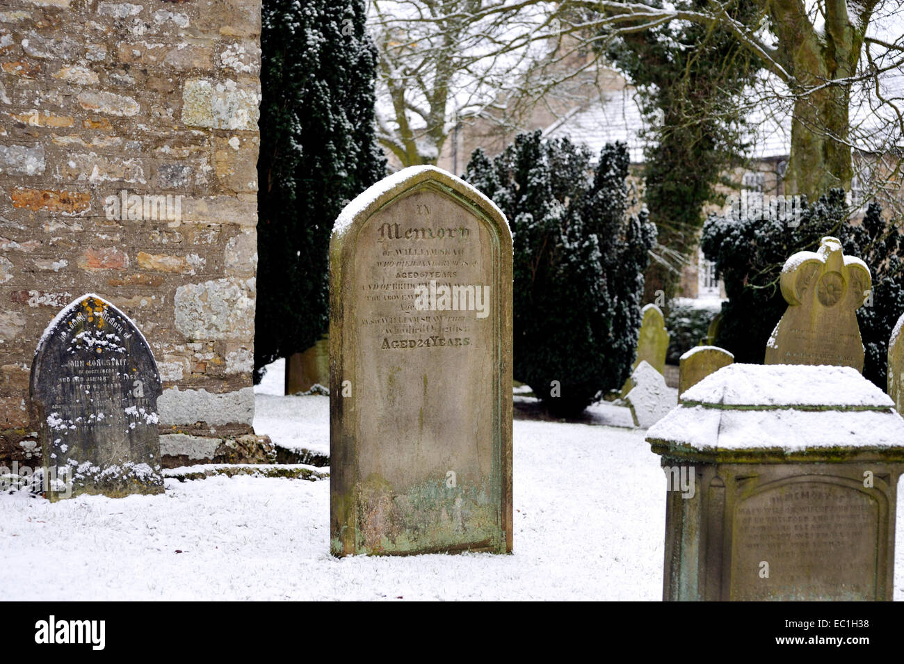 tomb stone of William Shaw, headmaster and his wife Bridget, in Bowes ...