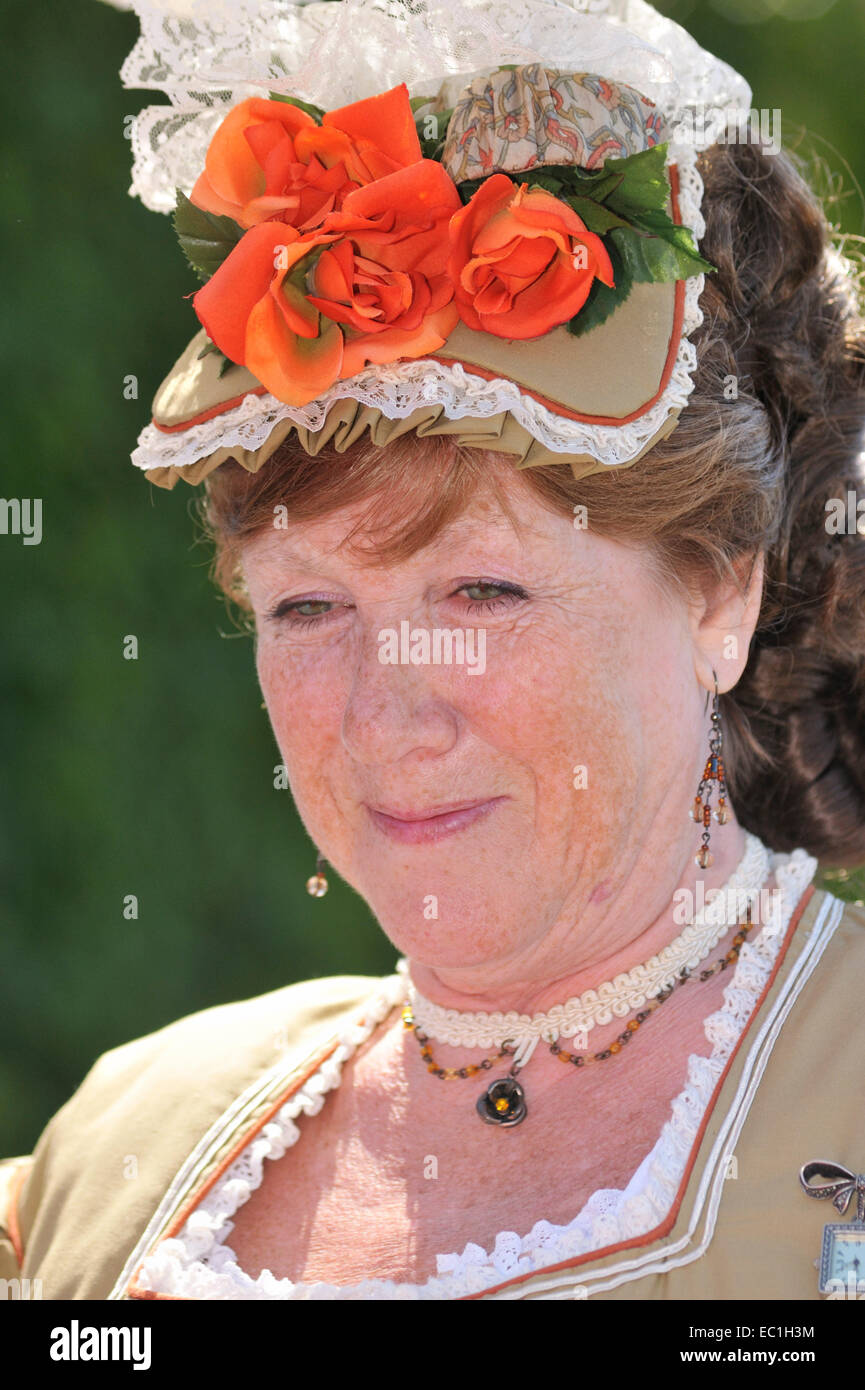 Dickens Festival grand parade, Rochester, Kent. Lady in Victorian ...