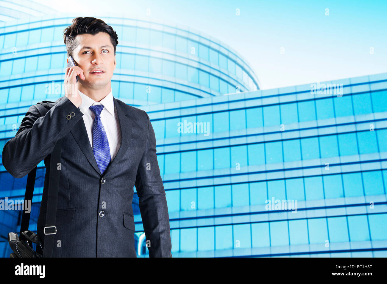 indian Marketing Salesperson talking phone Stock Photo - Alamy