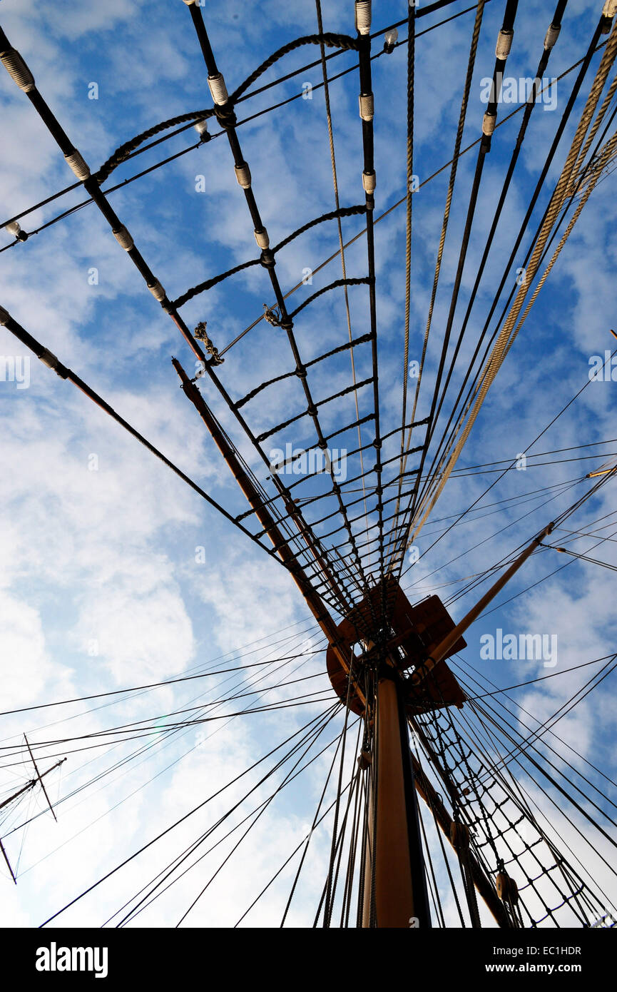 Rigging, HMS Gannet, Victorian warship from 1866, restored and ...