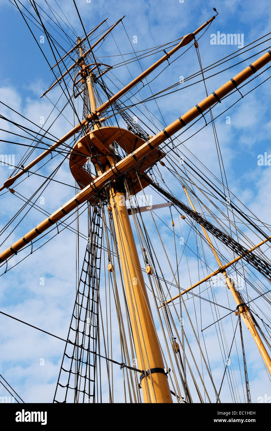 Rigging, HMS Gannet, Victorian warship from 1866, restored and ...