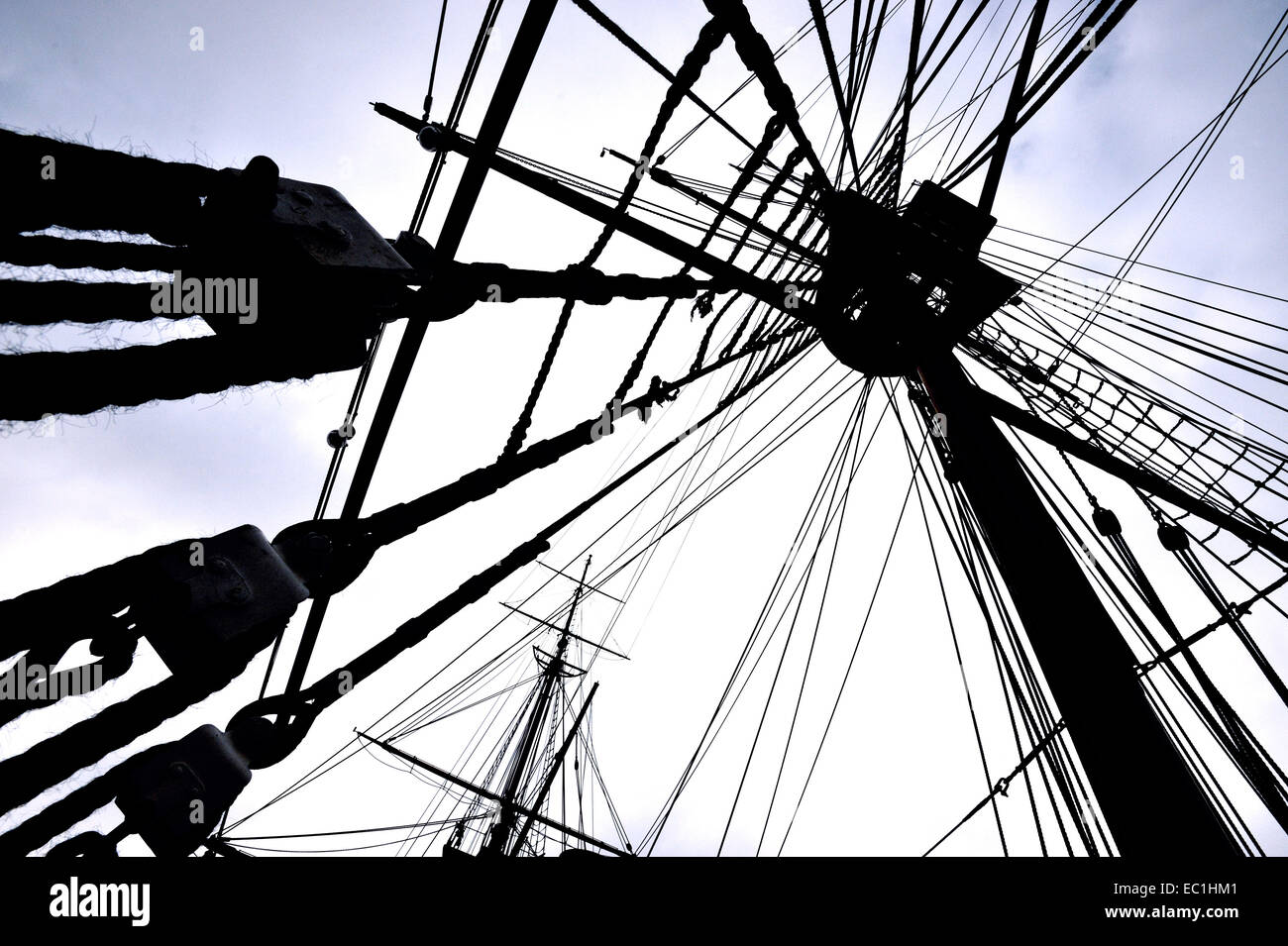 Rigging, HMS Gannet, Victorian warship from 1866, restored and ...