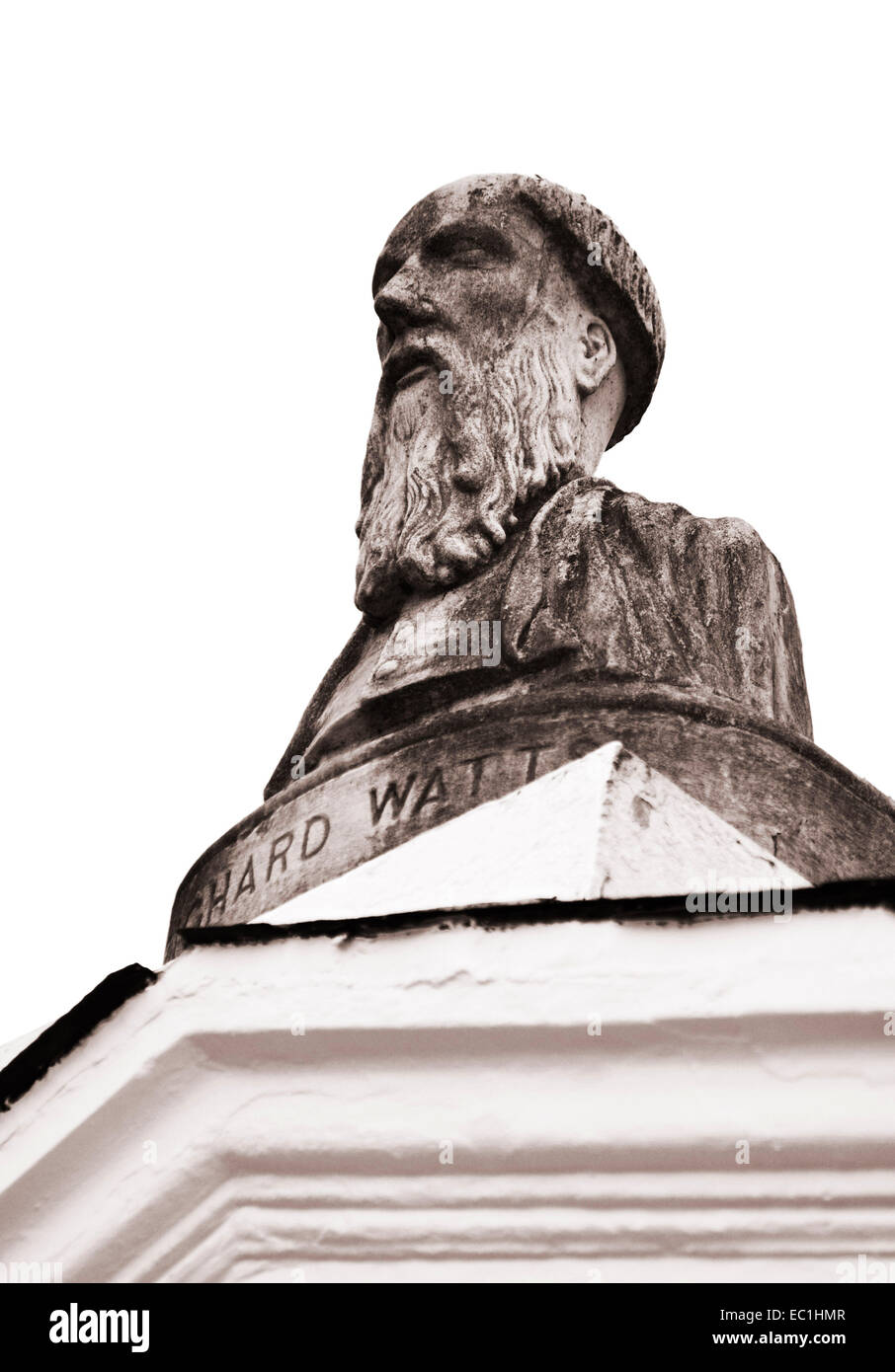 Bust of Richard Watts, founder of Watt’s Charity, Rochester, over the ...