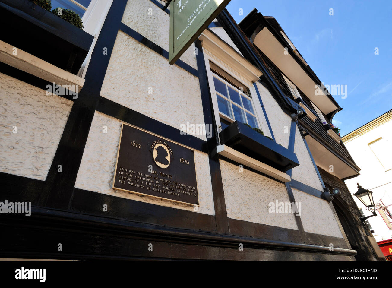Mr Tope’s, with plaque: restaurant and the home of the Verger in ...
