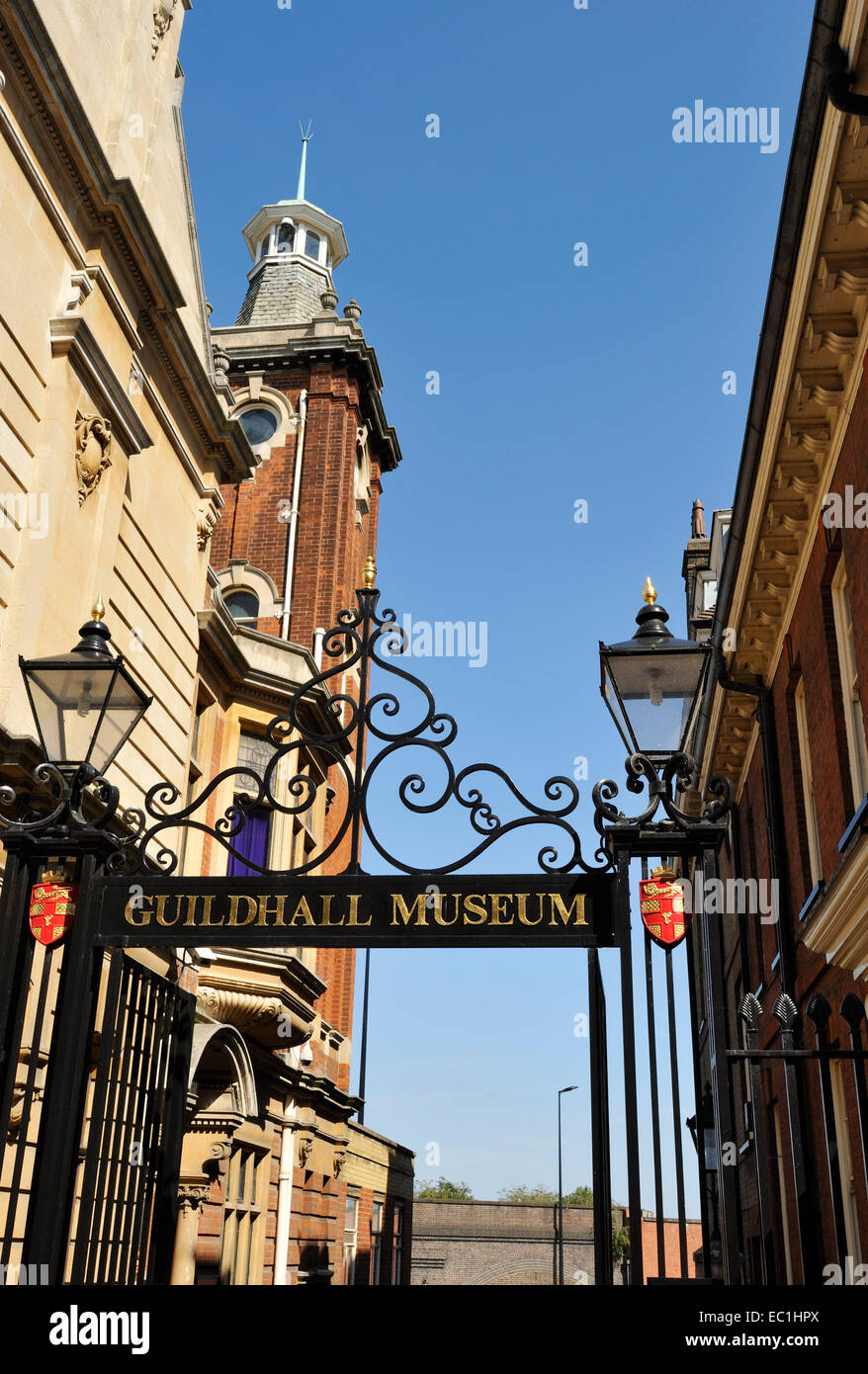 Entrance to Rochester Guildhall Museum, Rochester High St. Built in ...