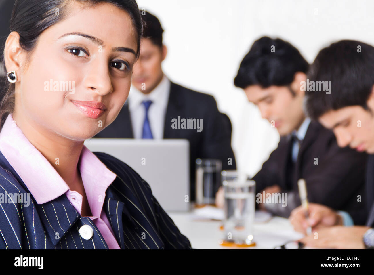 Colleagues communicate on meeting business hi-res stock photography and ...