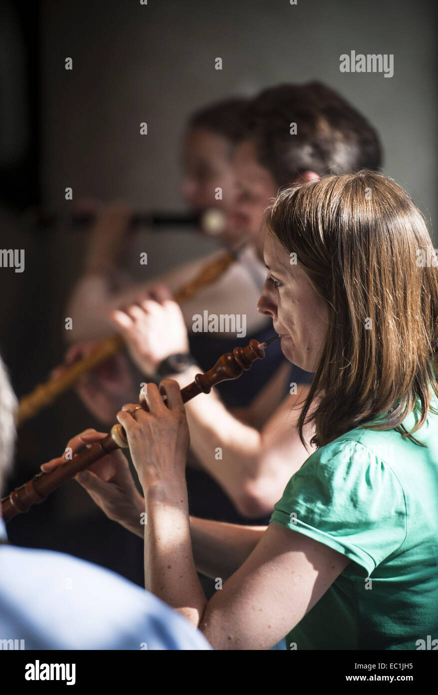 Classical oboes, stained boxwood, 2-keyed, played in rehearsal by ...